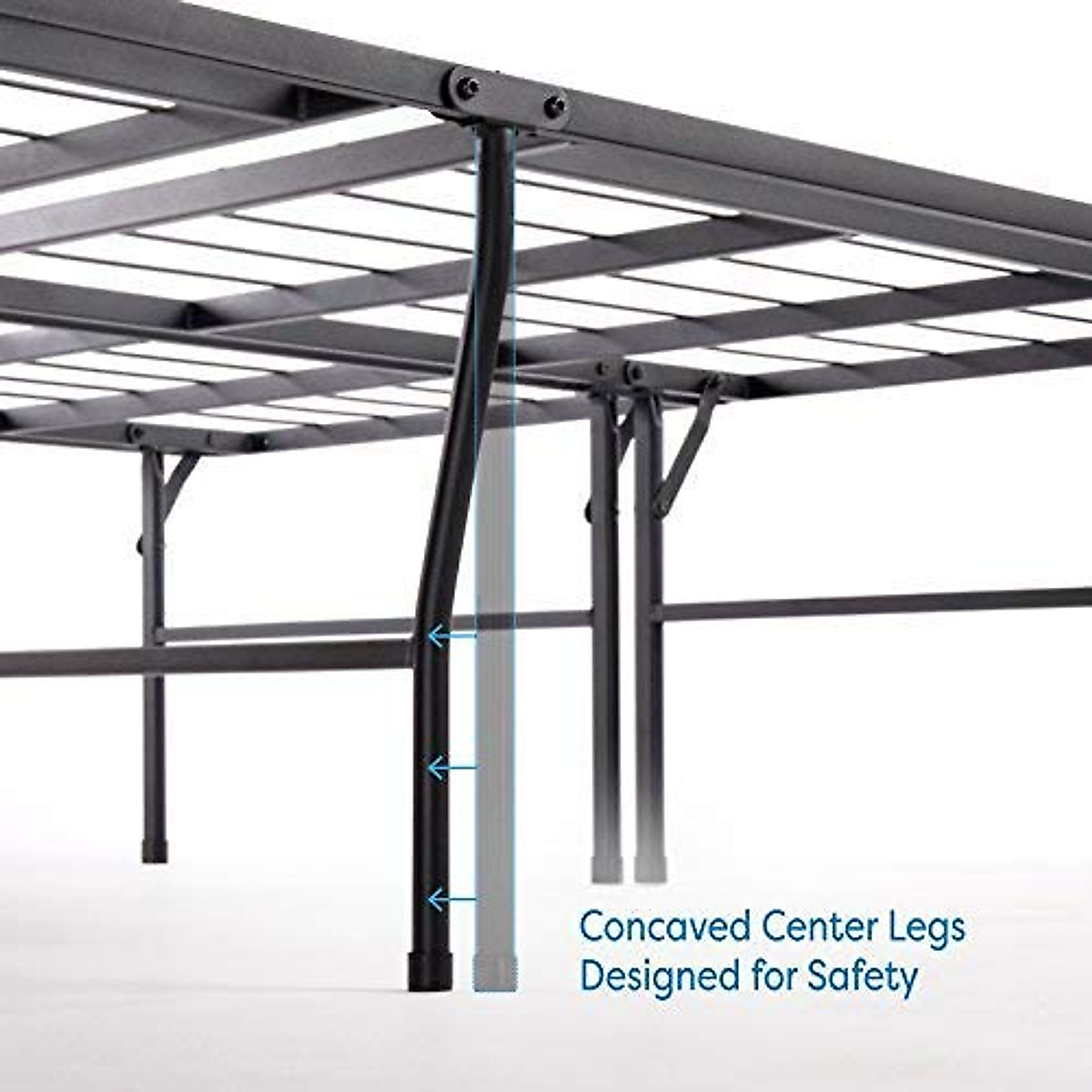 Best Price Mattress 18 Inch Metal Platform Beds w/ Heavy Duty Steel Slat Mattress Foundation (No Box Spring Needed), Black