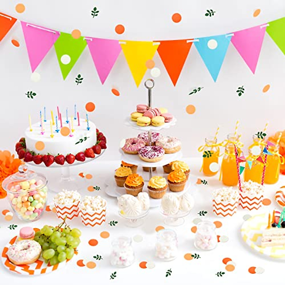 Little Cutie Baby Shower Confetti Sprinkle Baby Shower Confetti with Eucalyptus Decorations Hey Cutie Citrus Tangerine Themed Table Scatter Confetti for Baby Shower Supplies (200 Pcs,Orange Series)