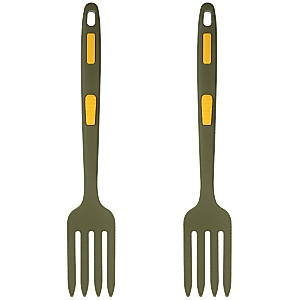2Pcs Silicone Flexible Fork, Heat-Resistant Cooking Fork, Dishwasher Safe - Kitchen Non Stick Fork for Mix Ingredients, Whisk Eggs