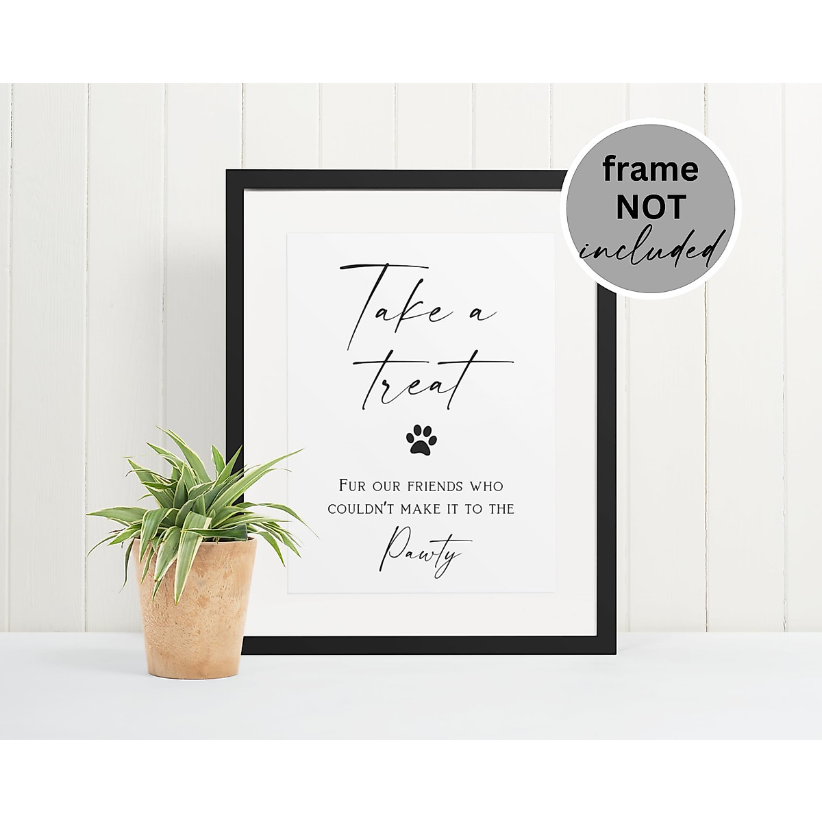 Take a Treat Doggie Bag Sign, Dog Wedding Decoration, Pet Favor Cat, Treat Reception Gift for Guests, Thank You Bridal Shower Supplies, Fur Our Friends Who Couldn't Come to The Pawty