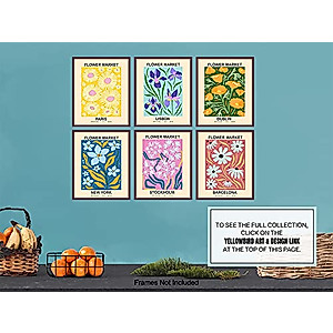 Flower Market Wall Art Prints - Flower Market Wall Decor - Abstract Minimalist Wall Art - Aesthetic Pictures - Mid Century Modern Gallery Wall Art - Museum Poster Set 8x10 - Matisse Style Prints
