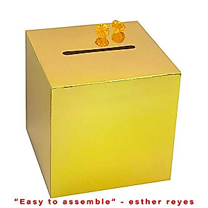 JC HUMMINGBIRD Shining Gold Large Envelope Party Gift Card Money Box Wishing Well 10"x10"