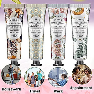 VESPRO 36 Pack Plant Fragrance Hand Cream, Moisturizing Hand Care Cream Gift Set,Mini Hand Lotion Travel Size in Bulk,Gifts for Women,Mom,Sister,Yourself-36 Different Scented/30ml