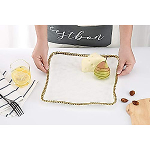 Pampa Bay Golden Salerno Porcelain Square Serving Platter