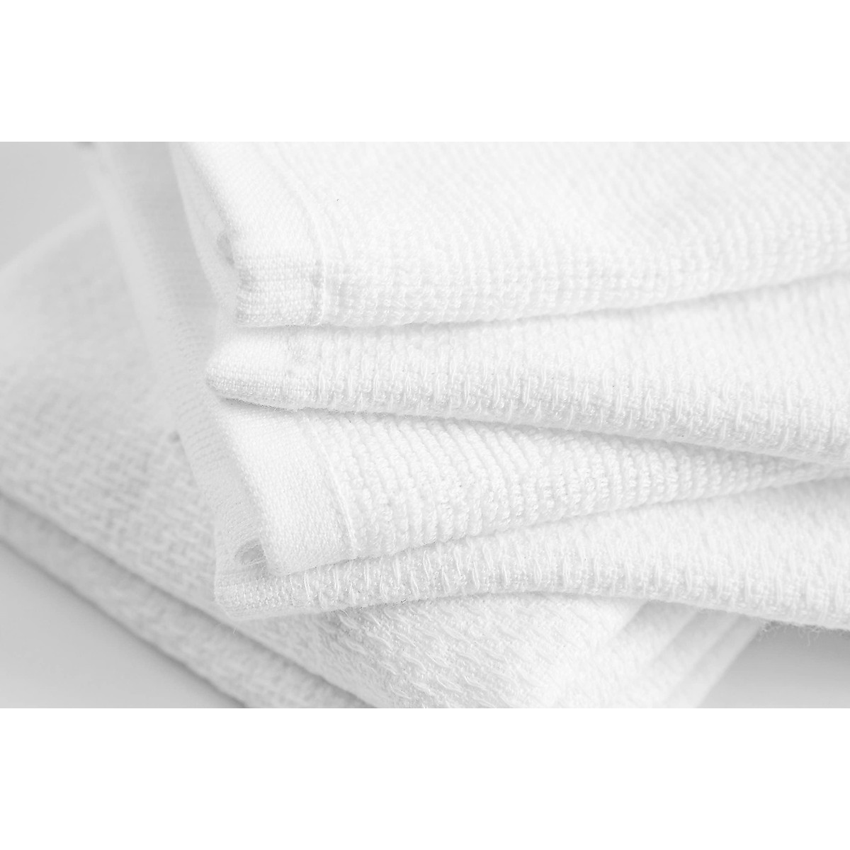 Sticky Toffee Blank Kitchen Towels Dish Towels White 100% Cotton, Set of 4, Tea Towels for Crafting Embroidery, Dual-Texture Flat Woven Side and Terry Side, Oeko-Tex Cotton, 28 in x 16 in