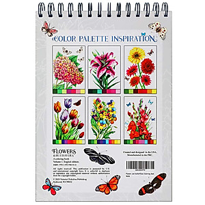 Flowers and butterflies Coloring Book for Adults: 25 beautiful hand-drawn inky flower and butterfly portraits on thick artist paper with a spiral binding in hardback - Travel size coloring book