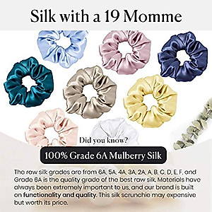 LILYSILK Silk Hair Scrunchies for Frizz&Breakage Prevention, 100% Mulberry Silk Hair Ties No Damage, Elastic Silk ponytail Holders, 1Pc, Black
