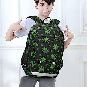 ALAZA School backpacks for girls boys Green Leaves Backpack Students Bookbag for school bag Womens Casual Daypack College Bookbag