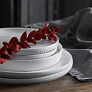 Pillivuyt France Toulouse, Deep White Porcelain Serving Plate, 8.5 Inches (231723BL)