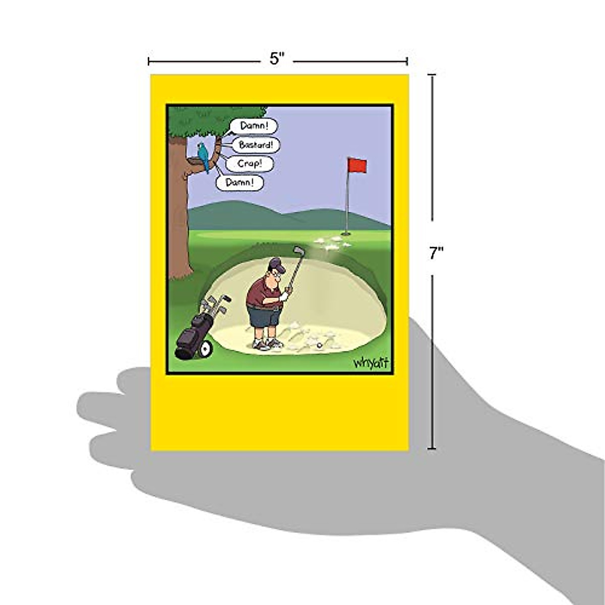 NobleWorks - 1 Hilarious Cartoon Birthday Card with Envelope - Funny Cartoons, Bday Congrats Greeting - Golf Bunker C3675BDG