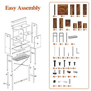 Lifewit Over The Toilet Storage Cabinet, Bathroom Organizer Shelves Over Toilet Storage, Freestanding Bathroom Rack Space Saver with Adjustable Shelves, Light Brown