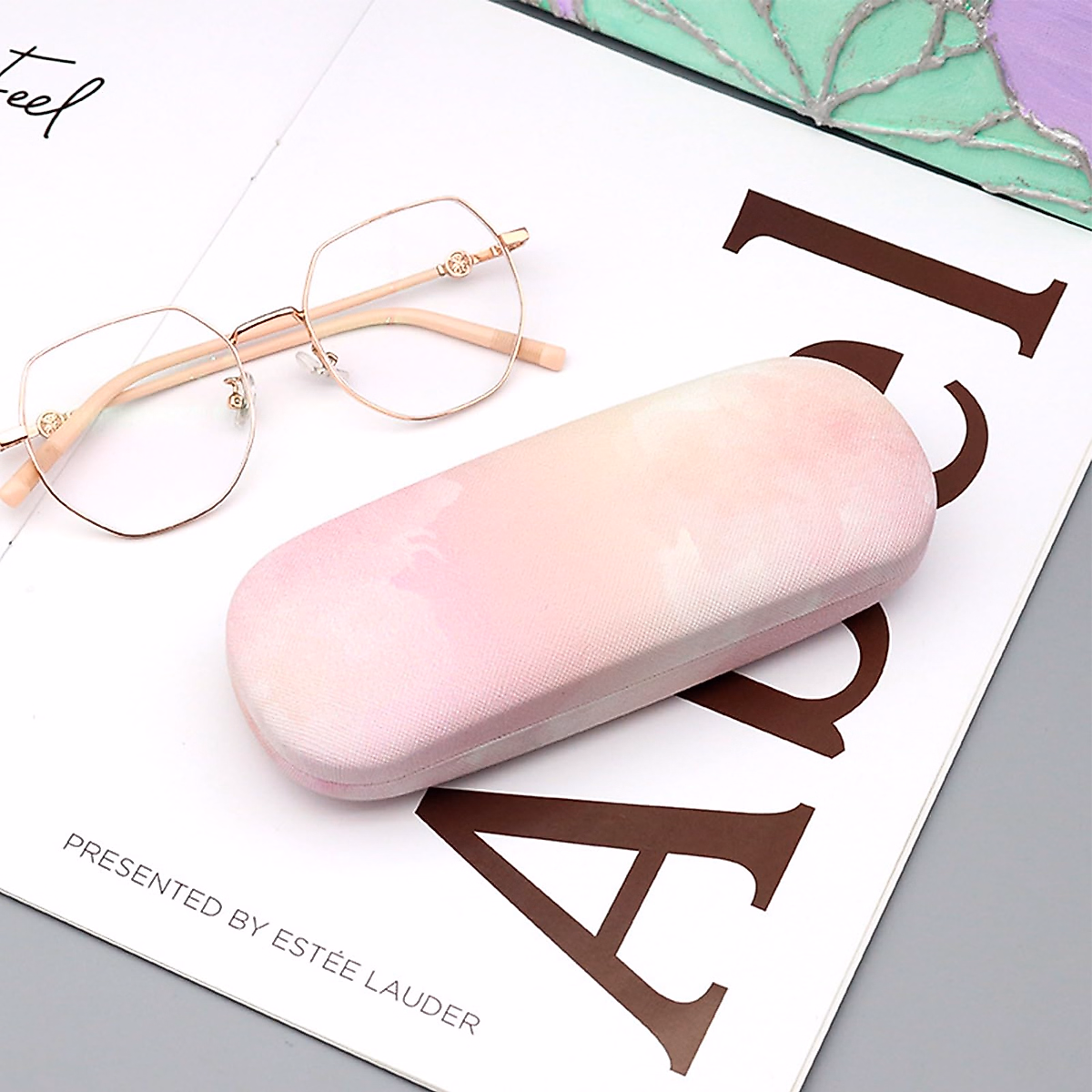 ANLIOTO 3 Pack Glass Cases Hard Shell, Portable Hard Eyeglasses Case Linen Fabrics Eyeglass Organizations for Women Girls