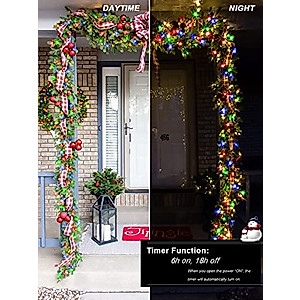 2 Pack Each 32.8ft 120 LED Battery Operated Christmas Tree Lights Indoor Outdoor Cluster String Lights with Timer 8 Modes Dark Green Wire Fairy Light for Xmas Bedroom Garden Decorations (Multicolor)