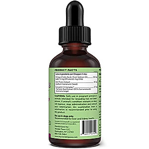 Wonder Paws Milk Thistle for Dogs, Liver Support for Dogs, Supports Kidney Function for Pets, Detox, Hepatic Support, with Wild Alaskan Salmon Oil & Curcumin, Omega 3 EPA & DHA - 2 oz Pet Supplement