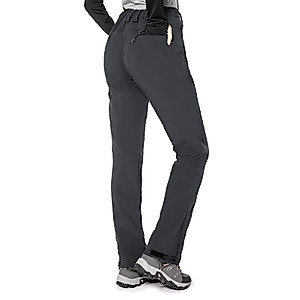 Cycorld Women's-Softshell-Ski-Snow-Pants,Fleece-Lined Winter-Hiking-Cargo-Pants, Work Outdoor Snowboarding Pants(Grey,XX-Large)