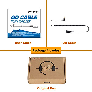 Quick Disconnect QD to 2.5mm Telephone Headset Adapter Cable Coiled Headset to Cisco Linksys SPA Polycom Grandstream Panasonic Zultys & Gigaset Office IP & Many Cordless Dect Phones