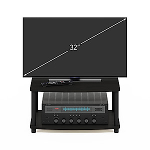 Furinno Turn-N-Tube Multipurpose 2-Tier Printer Stand Display/Elevated TV Stand, Espresso/Black
