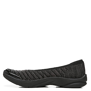 BZees Women's Legato Slip-On Flat Ballet, Black, 8