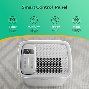 52 Pints Energy Star Dehumidifier, 4500 Sq.Ft Dehumidifier for Basement and Home, Large Room Dehumidifiers with Drain Hose & Water Tank, 24H Timer, Auto Defrost, Dry Clothes - 2024 Energy Star