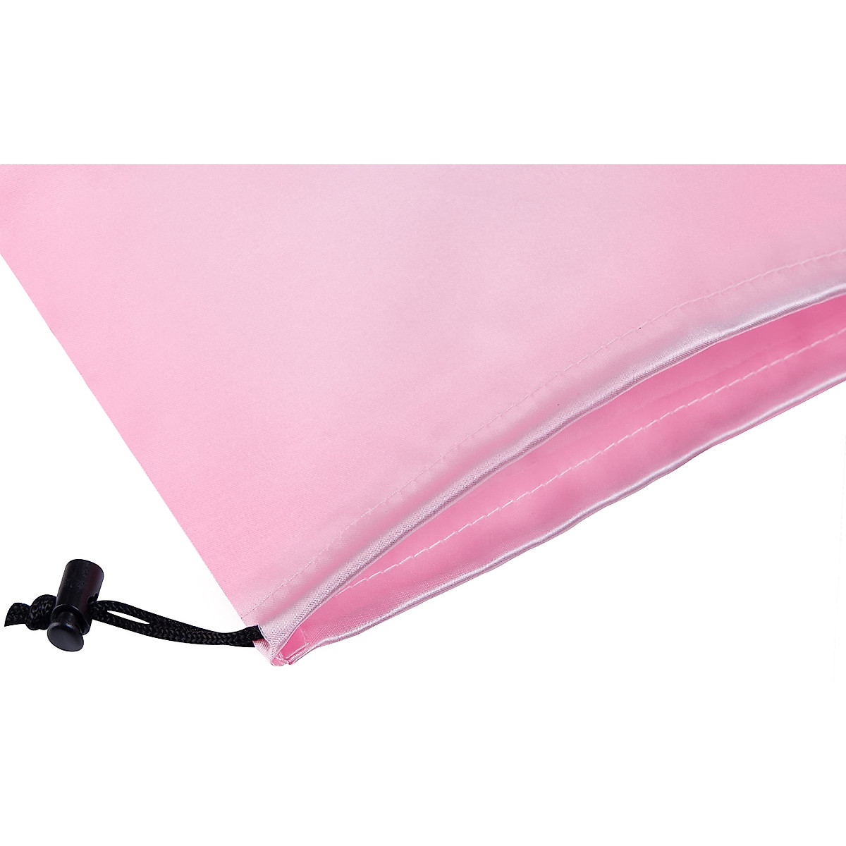 PALTERWEAR Satin Bags with Drawstring and Toggle - Cinch and Ditty Pouch for Travel, Bedroom and Wardrobe - Set of 12 (10 x 15 inch, Pink)