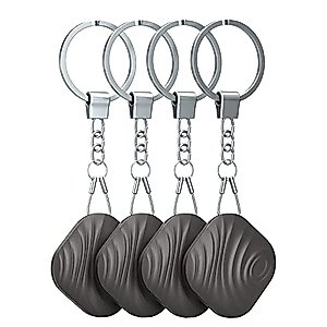 Key Finder Bluetooth Tracker Item Locator Item Finder with Key Chain for Keys Wallets Pet Bluetooth Tracking Device with Replaceable Battery Findthing 4Pcs (Black, 4Pack)