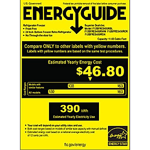 FORTÉ F12BFRES450RBL Retro Refrigerator with Freezer 24 inch 450 Series, 11.65 cu. ft. Capacity, Adjustable Glass Shelves, Crisper Drawer, LED Lighting, Egg Tray, Energy Star, Open Door Alarm, Blue