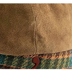 Alfonso D'Este Kioto-18 Leather Newsboy Cap Size L Marron