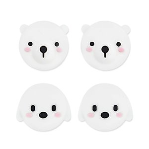 GeekShare 4PCS Cute Animal Theme Thumb Grip Caps,Soft Silicone Joystick Cover Compatible with Nintendo Switch/OLED/Switch Lite - Bear and Dog