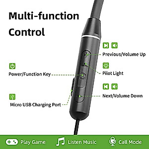 ibrain Bluetooth Air Tube Headphones EMF Free Airtube Headset Wireless for Running Air Tube Earbuds for Gym Sports Exercise Blue Tooth Earphones Workout with Mic & Volume Control