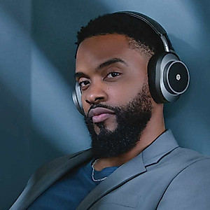 MASTER & DYNAMIC MW75 Active Noise-Cancelling (ANC) Wireless Headphones ñ Bluetooth Over-Ear Headphones with Mic, Gunmetal/Black Leather