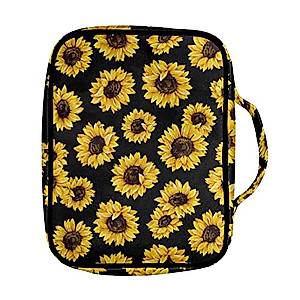 Flashideas Sunflower Portable Bible Cover Carrier Tote Bag Carry Bible Notebook Study Bible Case, Bible Cover Travel Purse Cell Phone Bags, Bilble Journaling Supplies