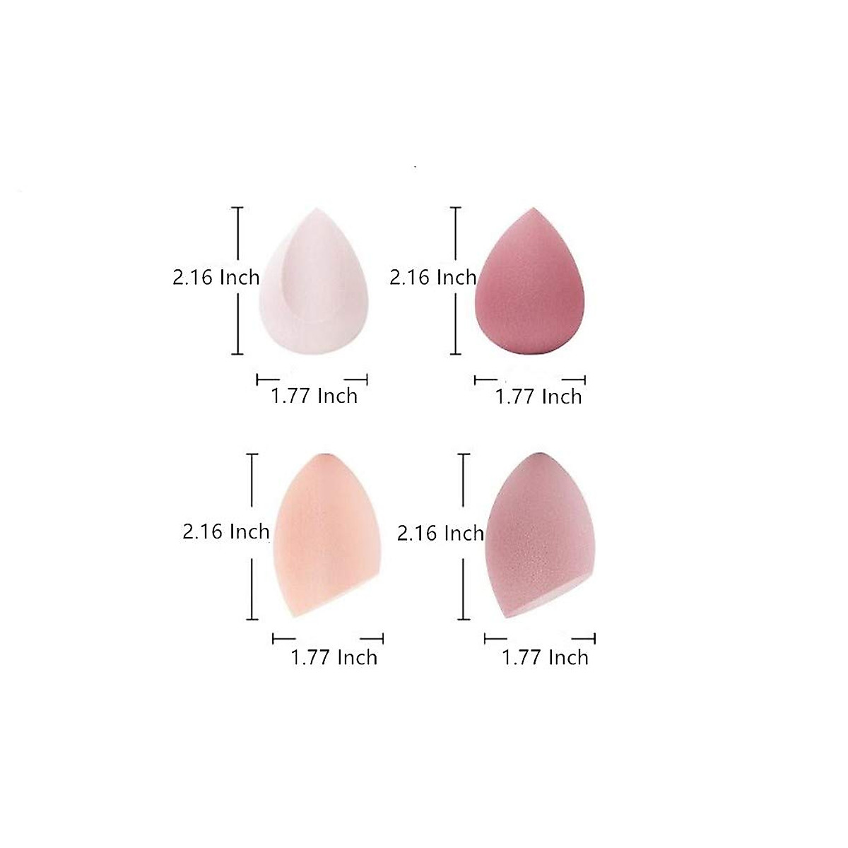 Sinen 4 Pcs Dry and Wet Use Makeup Sponge Set Blender Beauty Foundation Blending Sponge for Liquid, Cream, and Powder with Egg Holder Box