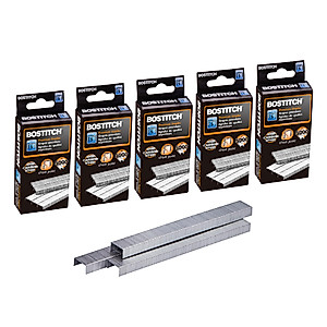 Bostitch Office Standard Staples, 1/4" Length,Full Strip Staples, 5000 Per Box, 5-Pack