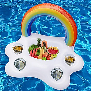 MEGCI Summer Inflatable Ice Bucket Drink Holder Floating Pools Water Ice Bucket for Beer Drink Table Cup Holder Ice Bar Cooler