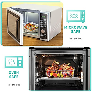 Skroam 10 Pack Glass Food Storage Containers with Lids, Glass Airtight Meal Prep Container Set for Lunch, on the Go, Leftover, Kitchen Pantry Organizers and Storage, BPA Free & Leak Proof