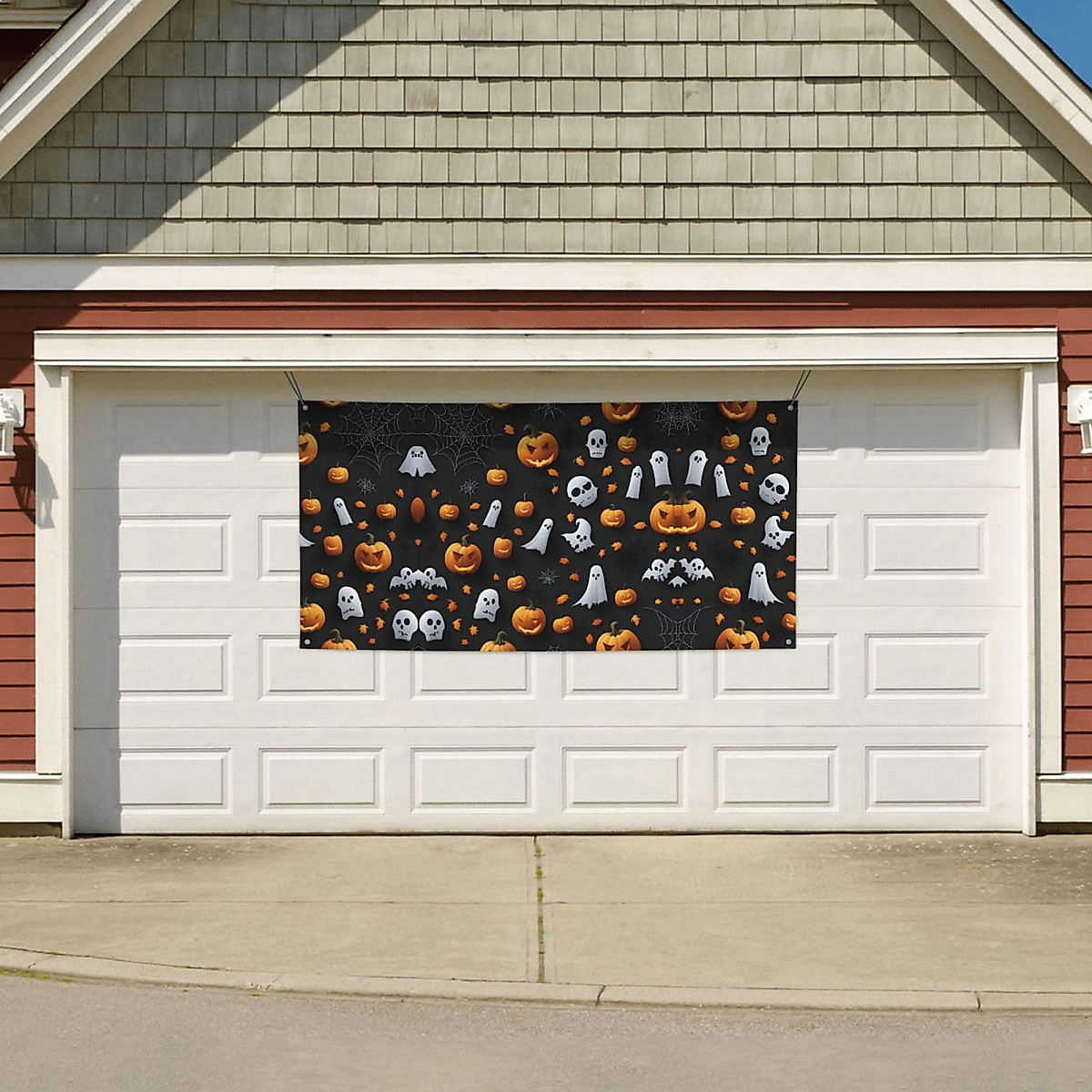 Banners and Signs for Outdoor 35x71 Backdrop for Birthday Party Business Graduation Wedding Event,Cute Halloween Pattern