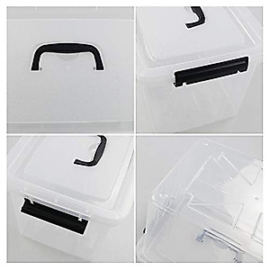 Nicesh 1-Pack Plastic Storage Box, Clear Latch Box with Handle and Lid, 10 L
