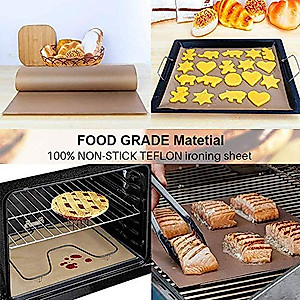 Bugucat Reusable Baking Sheet 8 Pack, PTFE Teflon Baking Mats Heat Resistant Transfer Paper Non Stick Baking Paper Waterproof and Washable Baking Tray Oven Tray BBQ Grill Mat 40 * 60cm Each