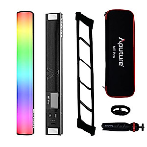 Aputure MT Pro,RGBWW Mini Tube Light,36 Pixel-Mappable,7.5W 2000K to10000K,9 Built-in Battery System FX with Grid and Tripod