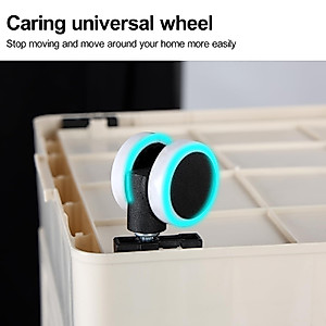 GIFZES Closet Organizers and Storage with Lids and Doors, 4 Tier Plastic Storage Bins Organizer, Collapsible Stackable Storage Bins with Wheels, Folding Storage Box for Closets White