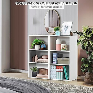 Giantex 2 Pieces 3 Shelf Bookcase Book Shelves Open Storage Cabinet Multi-Functional Home Office Bedroom Furniture Display Bookcases, White