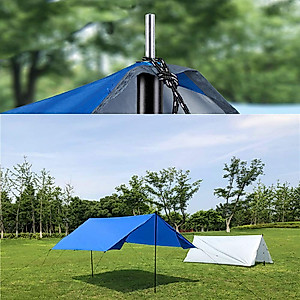 Adjustable Tarp Pole Canopy Pole Set of 2 for Shelters,Awnings,Camping Tarps (Black)