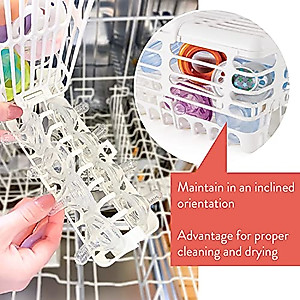 Prince Lionheart Made in USA High Capacity Dishwasher Basket for Infants Bottle Parts and Accessories 100 Percent Recycled Plastic