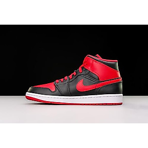 Nike Air Jordan 1 Mid Men's Shoes Black/Fire Red-White DQ8426-060 11.5