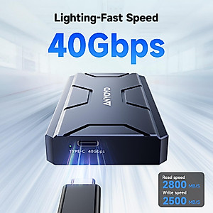 ANYOYO 40Gbps M.2 Enclosure, NVMe SSD Enclosure PCIe NVMe to USB C SSD Enclosure, Aluminum NVMe Enclosure Compatible USB 4/3.2/3.1/3.0/2.0 for M&B+M-Key SSD Size 2280