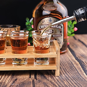 LINALL Shot Glasses 12pcs Shot Glass Set 1oz/30ml Shot Glass Holder Heavy Base Shot Glass Serving Tray for Whisky Tequila Drinking Serving Display (12pcs)