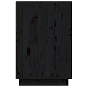 vidaXL Solid Wood Pine Desk Home Indoor Bedroom Office Work Station Storage Wooden Standing Writing Computer Study Working Desk Furniture Black