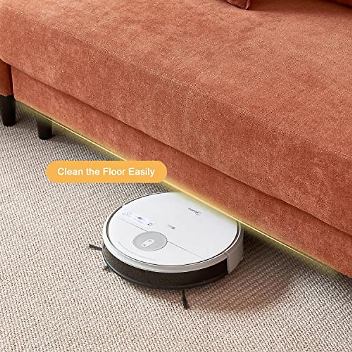 Seegool Corner Sectional Couch for Living Room, Right Hand Facing Curved Sofa Polyester Fabric Wood Frame with Wood Legs for Bedroom, Office, Apartment, Orange