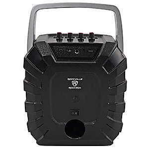 Rockville ROCKBOX 6.5" 100 Watt Portable Rechargable Bluetooth Speaker w USB/SD, Black, 6.5"