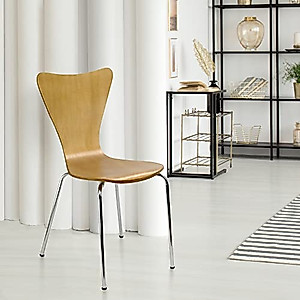 Legare Modern Ergonomic Bent Plywood Chair for The Home, Office, or Work Space, Natural
